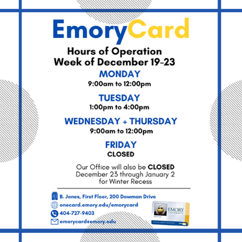 Emory Card | Emory University | Atlanta GA